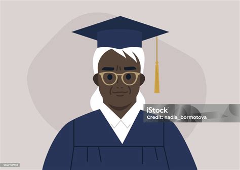 졸업식 가운과 모자를 쓴 아프리카 고위 여학생의 초상화 검사 보기에 대한 스톡 벡터 아트 및 기타 이미지 검사 보기 계획 공부 Istock