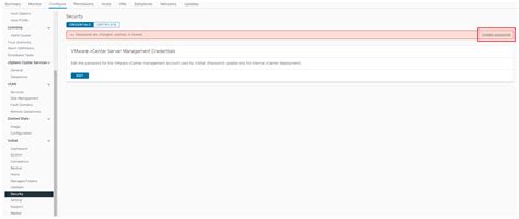 VxRail How To Update The VxRail Management Accounts Using The VxRail Plug In In VCenter Dell