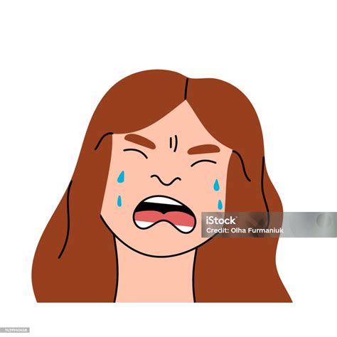 슬픈 여자는 고통과 슬픔으로 운다 흐느끼는 소녀 플랫 캐릭터는 눈물을 흘리며 불행과 절망의 감정을 표현합니다 20 29세에 대한 스톡 벡터 아트 및 기타 이미지 Istock