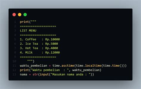 Program Kasir Menggunakan Python Zona It