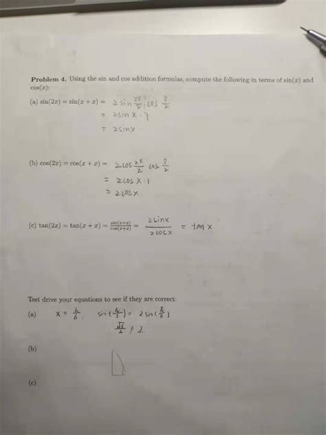 Solved Problem 4 Using The Sin And Cos Addition Formulas