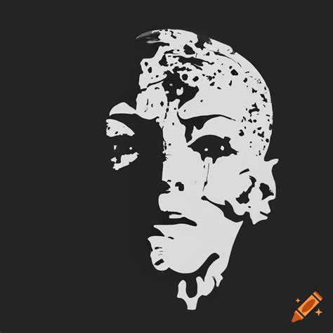 black and white stencil artwork on craiyon