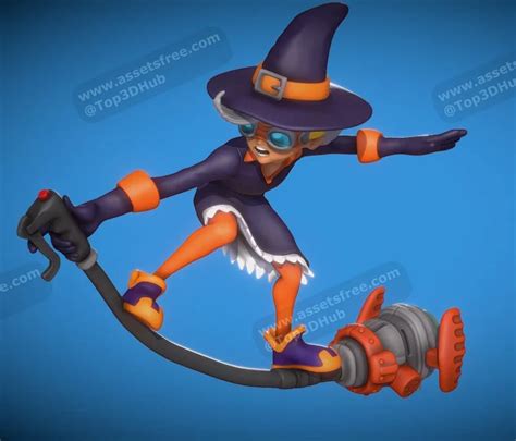 Witch On Broom 3d Print Model Download Free