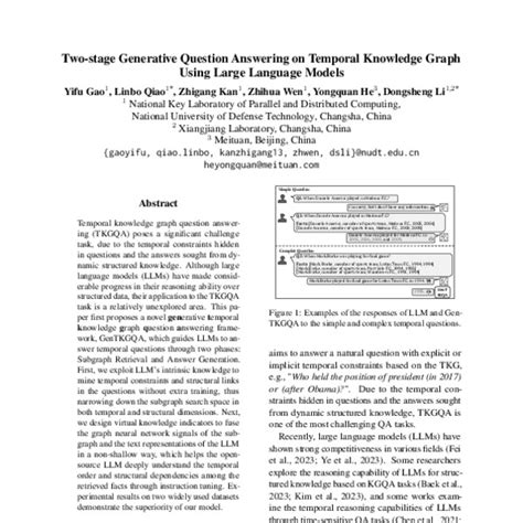 Two Stage Generative Question Answering On Temporal Knowledge Graph Using Large Language Models