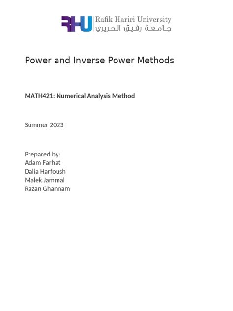 Numerical Project Pdf