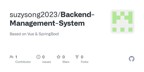 Github Suzysong2023backend Management System Based On Vue And Springboot
