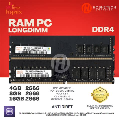 Jual RAM PC HYNIX DDR4 4GB 8GB16GB 2666MHZ PC21300 GARANSI LIFETIME Shopee Indonesia