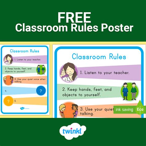 Free Printable Classroom Rules Poster