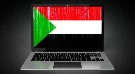 Premium Photo Sudan Country Flag And Binary Code On Laptop Screen 3d
