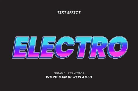 premium vector editable electron word text effect