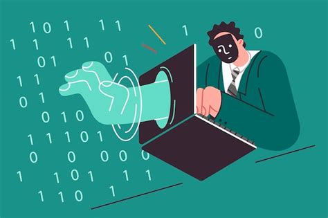 Un Hacker Penetra En Un Espacio Protegido Metiendo La Mano En La Computadora Portátil Y Robando
