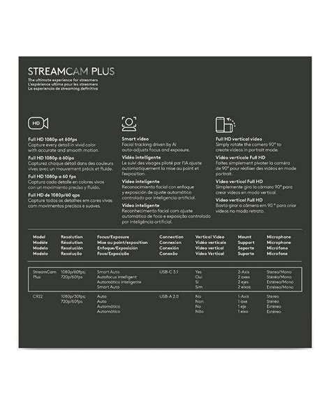 Logitech Streamcam Plus Webcam With Tripod Graphite With Charging Hub Macys