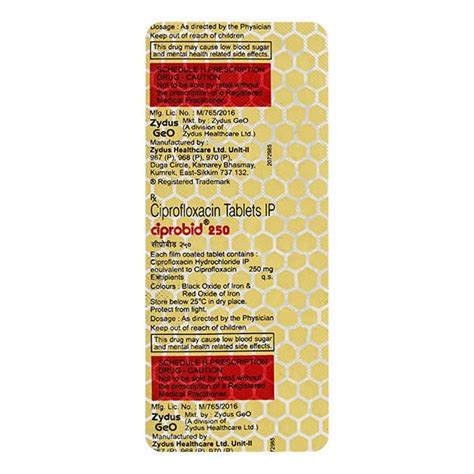 Ciprobid 250mg Tablet 10s Price Uses Side Effects Substitutes Netmeds