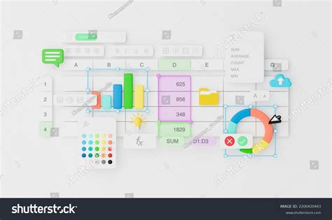 spreadsheets graphs charts table data business stock illustration