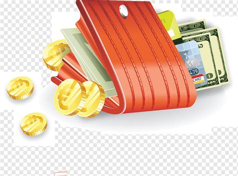 Картинка кошелек с деньгами для детей на прозрачном фоне