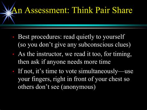 An Assessment Think Pair Share