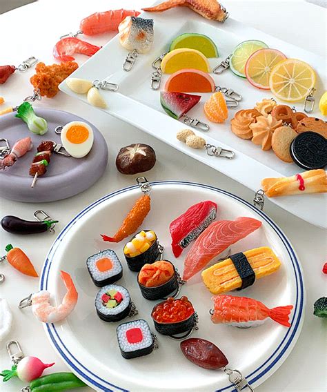 당일배송 리얼 음식 모형 키링 56종 모음전 자동차 가방 에어팟 파우치 열쇠고리 가방장식 재미있는 생일 쓸데없는 선물 체육대회 운동회 에이블리