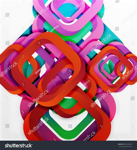 Square Vector Background 3d Style Overlapping Stock Vector Royalty