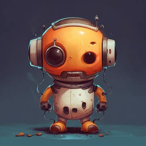 Premium Photo A Drawing Of A Robot With A Robot Head On It