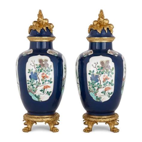 Pair Of Ormolu Mounted Samson Porcelain Chinoiserie Vases Mayfair Gallery