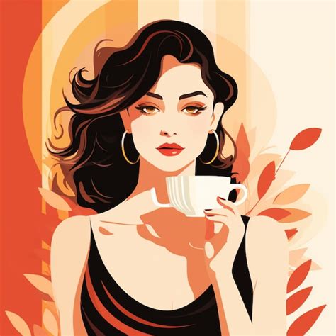 Premium Ai Image Girl With Coffee