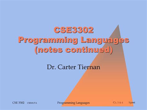 Cse3302 Programming Languages Notes Continued Ppt Download