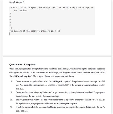 Solved Question 01 Exceptions Write A Java Program That