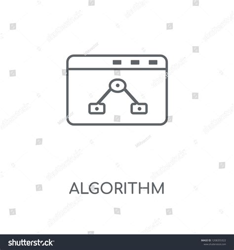 Algorithm Linear Icon Algorithm Concept Stroke Stock Vector Royalty