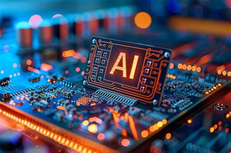 빛나는 기술 요소와 함께 고급 회로 보드에 Ai 프리미엄 Ai 생성 이미지