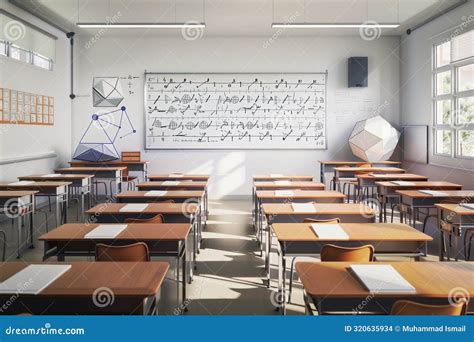 Mathematics Classroom Empty Interior School Class Vector Illustration