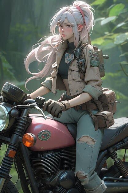 Premium Ai Image Girl On Motorcycle