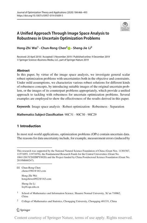 A Unified Approach Through Image Space Analysis To Robustness In