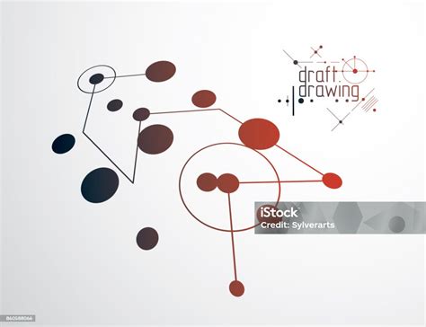 기계적 체계 공학 원과 라인 드로잉 벡터 기술 계획 웹 디자인 및 배경 화면이 나 배경으로 사용할 수 있습니다 아트 그래픽 일러스트입니다 0명에 대한 스톡 벡터 아트 및