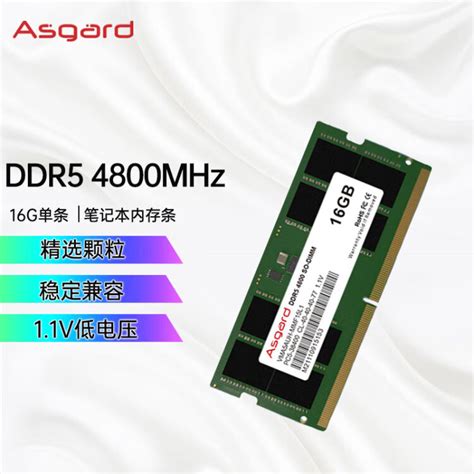 阿斯加特（asgard）16gb Ddr5 4800 笔记本内存条【图片 价格 品牌 评论】 京东
