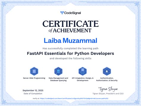 Path Certificate For Fastapi Essentials For Python Developers
