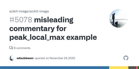Misleading Commentary For Peaklocalmax Example · Issue 5078 · Scikit