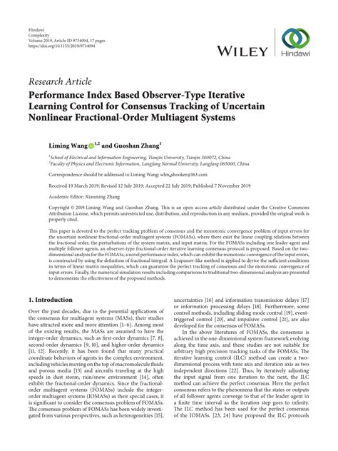 pdf performance index based observer type iterative learning control