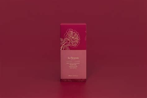 라프레앙 바디워시 버건디 화장품 패키지 디자인 Lafleuren Body Wash Cosmetic Package Design Cosmetic Packaging Body