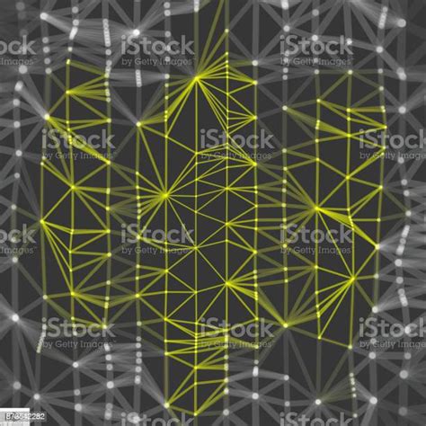 네트워크 추상적인 배경입니다 3d 기술 벡터 일러스트입니다 3차원 형태에 대한 스톡 벡터 아트 및 기타 이미지 3차원 형태 가리기 격자 파이 Istock
