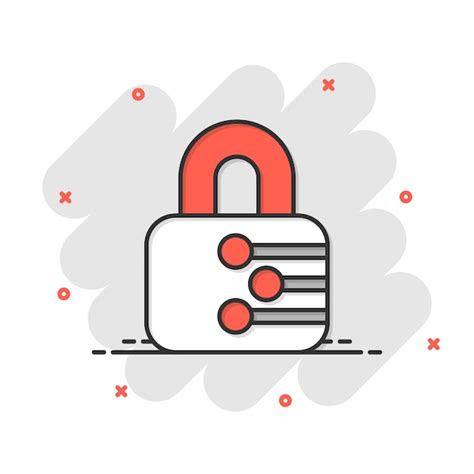 Premium Vector Cyber Security Icon In Comic Style Padlock Locked