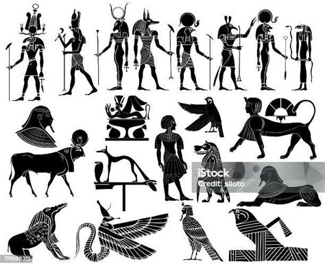 Berbagai Tema Mesir Kuno Ilustrasi Stok Unduh Gambar Sekarang Horus Seth Egyptian God