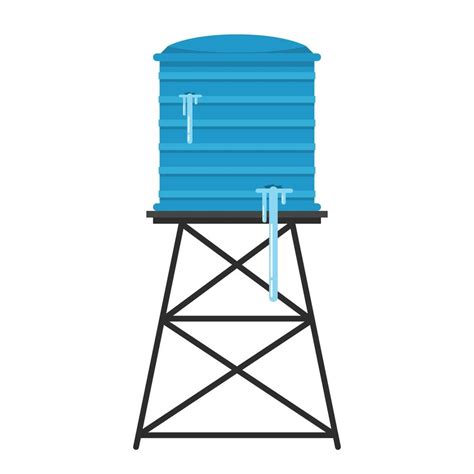 Water Tank Leak Water Tank Vector Free Space For Text Copy Space