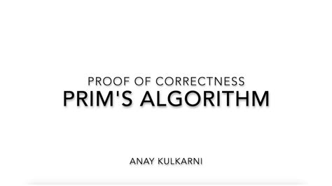 Prims Algorithm Proof Of Correctness Youtube