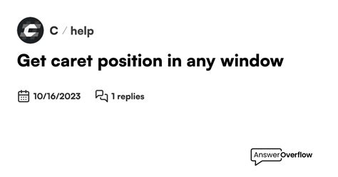 Get Caret Position In Any Window C
