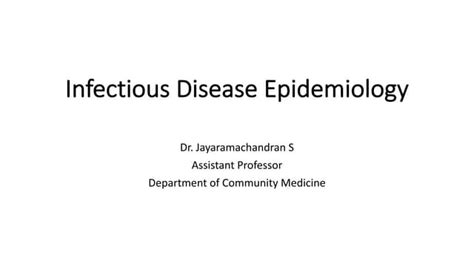 Epidemiology Of Infectious Disease Pptx