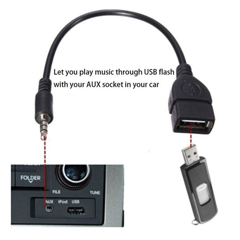3 5mm Male Audio AUX To USB Type A Female OTG Converter Adapter Cable Shopee Malaysia