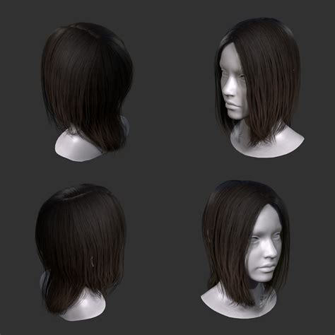 Realtime Lowpoly Hair For Games 3d Model 15 Blend Free3d