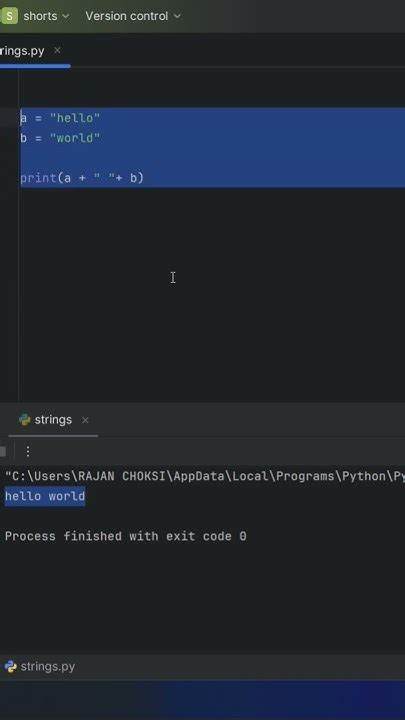 String Concatination In Python Python Pythonforbeginners Pythonprogramming Programming Youtube