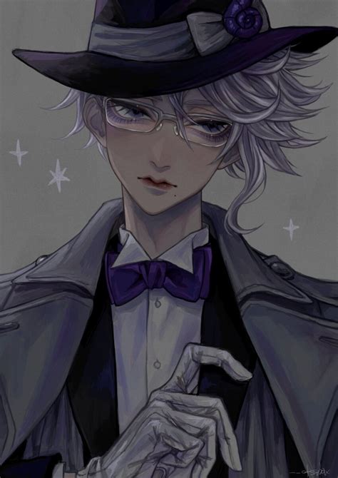 Azul Ashengrotto Twisted Wonderland Highres Boy Black Hat Black Jacket Bow Bowtie