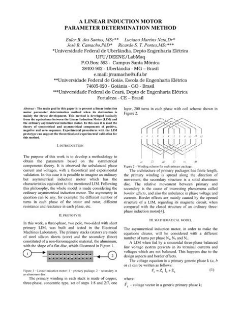 A Linear Induction Motor Parameter Determination Method